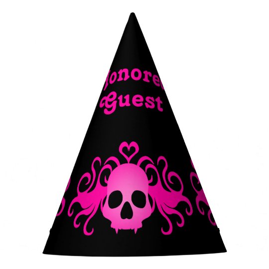 Cute pink skull | Pink goth style Party Hat | Zazzle.com