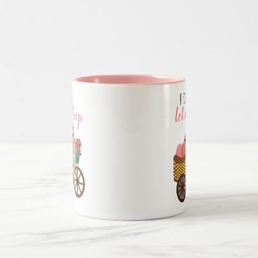 Cute Pink Sloth Cartoon Funny Sleep Quote Two-Tone Coffee Mug | Zazzle
