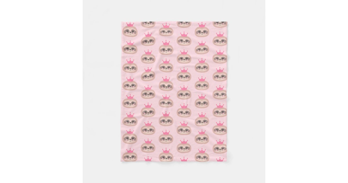 Cute Pink Sloth Princess Blanket | Zazzle