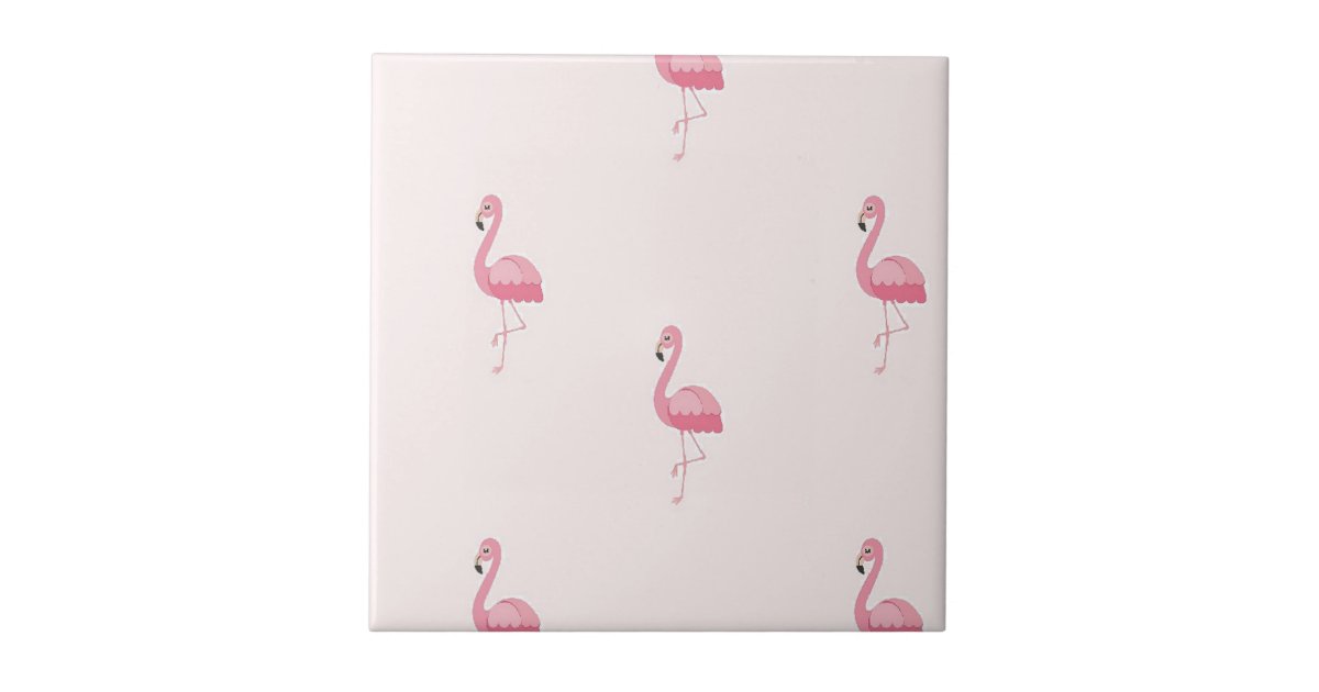 Cute pink standing flamingo ceramic tile | Zazzle