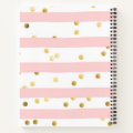 Cute Pink Stripes and Dots with Name Notebook | Zazzle