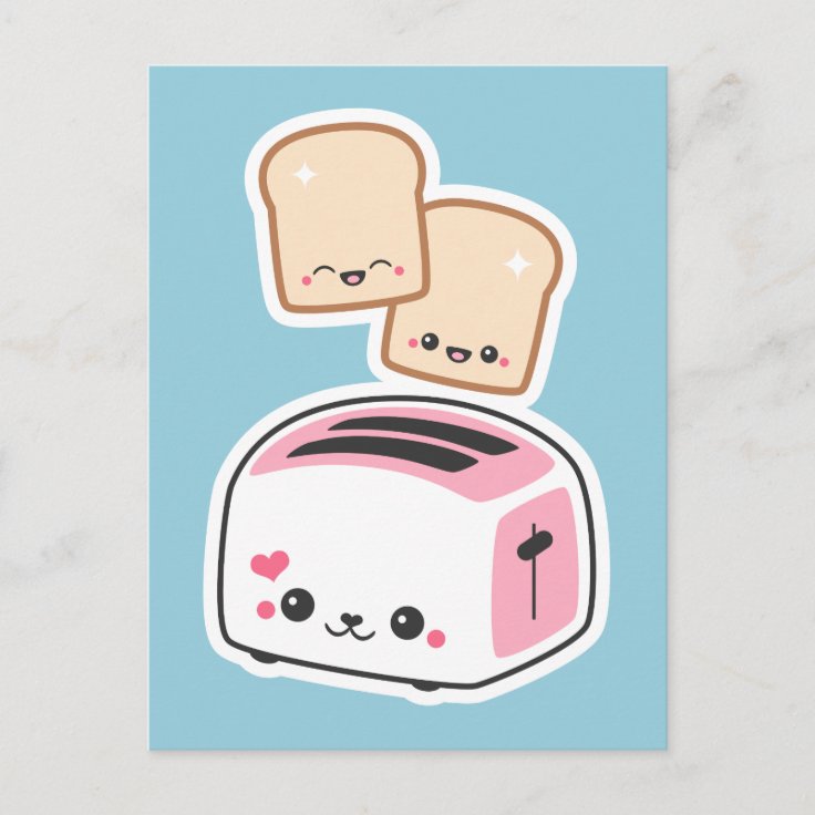 Cute Pink Toaster Postcard | Zazzle