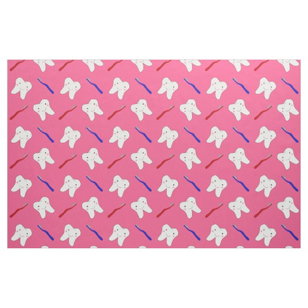 Pink Dental Pattern Fabric | Zazzle