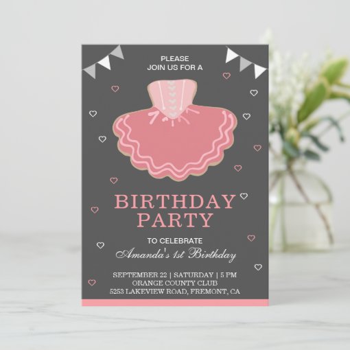 Cute Pink Tutu Ballerina Birthday Party Invitation | Zazzle