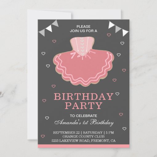 Cute Pink Tutu Ballerina Birthday Party Invitation | Zazzle