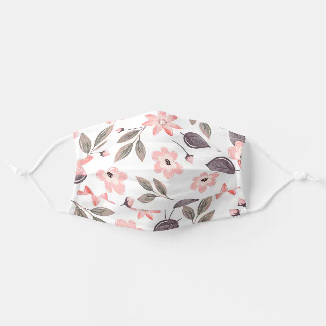 Cute Pink Watercolor Spring Floral Adult Cloth Face Mask | Zazzle