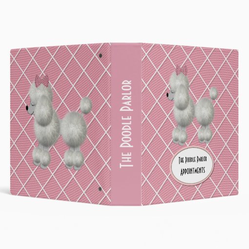 Cute Pink & White Dog Groomers Appointment Binder | Zazzle