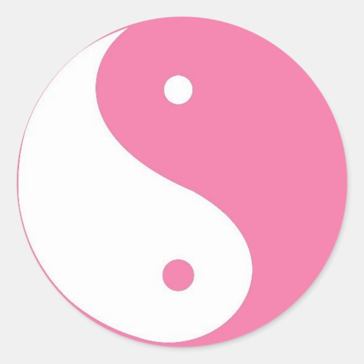 Cute Pink Yin Yang Sticker | Zazzle