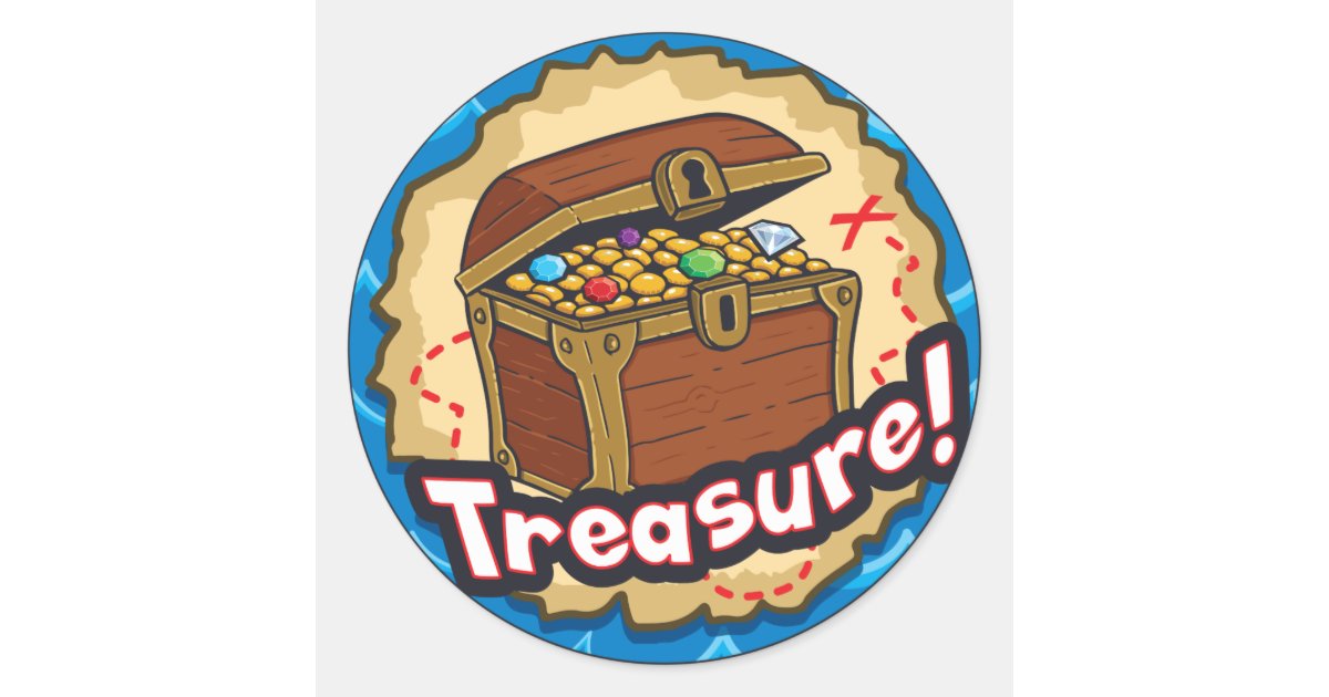 Cute Pirate Treasure Chest Sticker | Zazzle