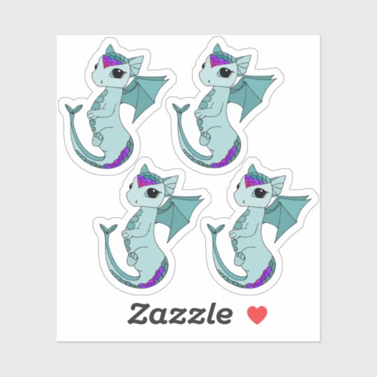 Cute Pisces Dragon design zodiac sticker | Zazzle.com