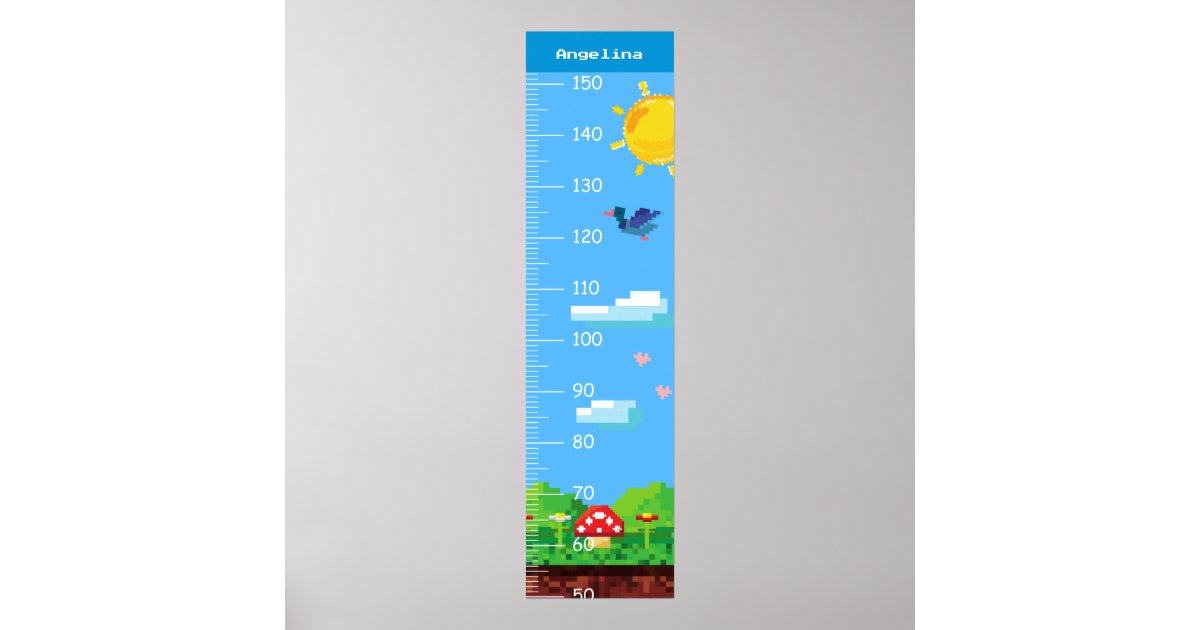 Cute Pixel Art Landscape Growth Charts | Zazzle