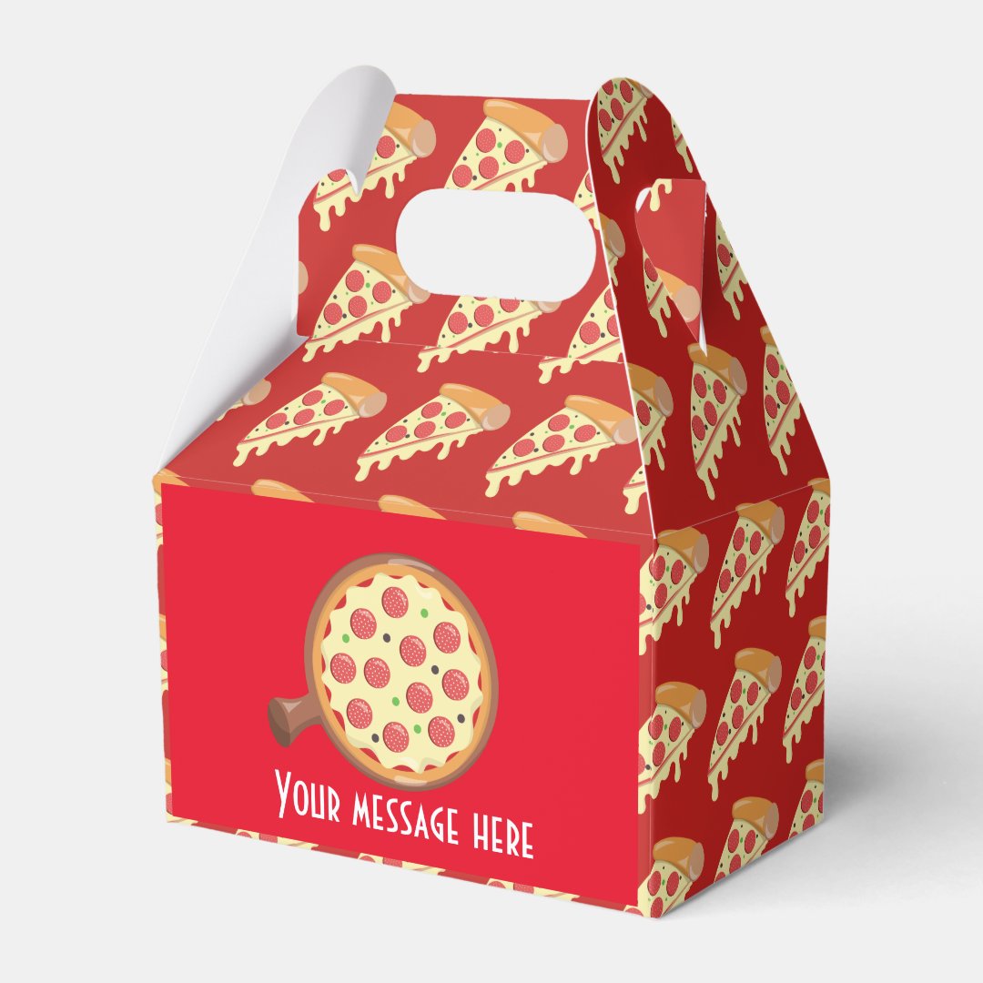 Cute Pizza party add message favor box | Zazzle