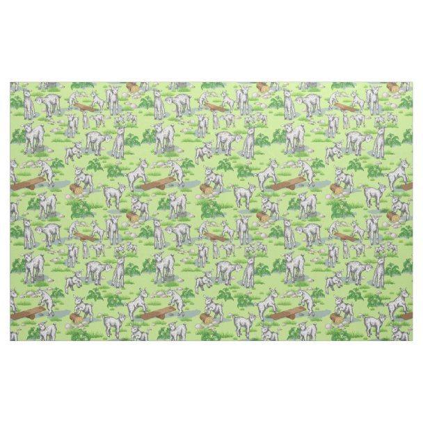 The Cute Faces of Goats Fabric | Zazzle