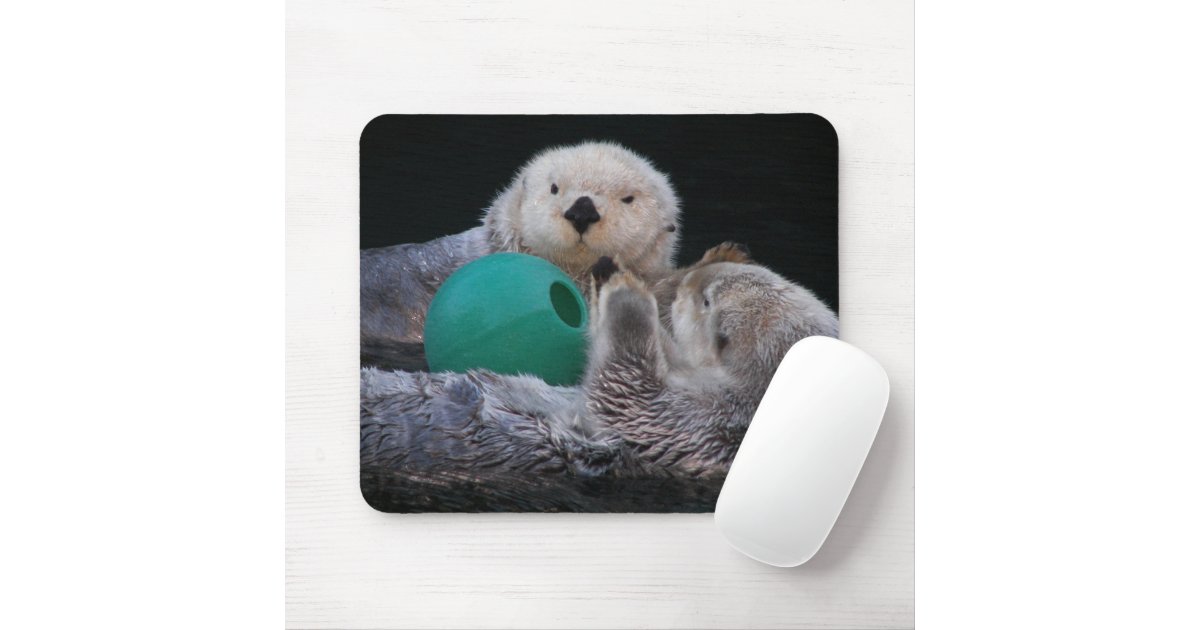 Cute Playful Sea Otters Mouse Pad | Zazzle