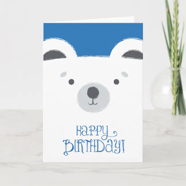 Cute Polar Bear Birthday Card | Zazzle