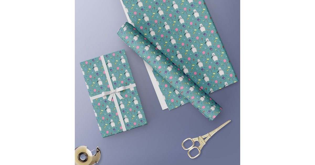 Cute Polar Bear Birthday Party Wrapping Paper | Zazzle