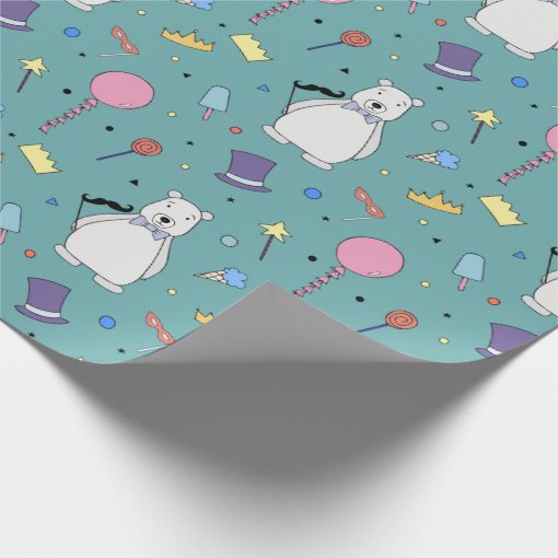 Cute Polar Bear Birthday Party Wrapping Paper | Zazzle