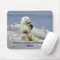 Cute Polar Bear Cub & Arctic Ice Funny Mousepad | Zazzle