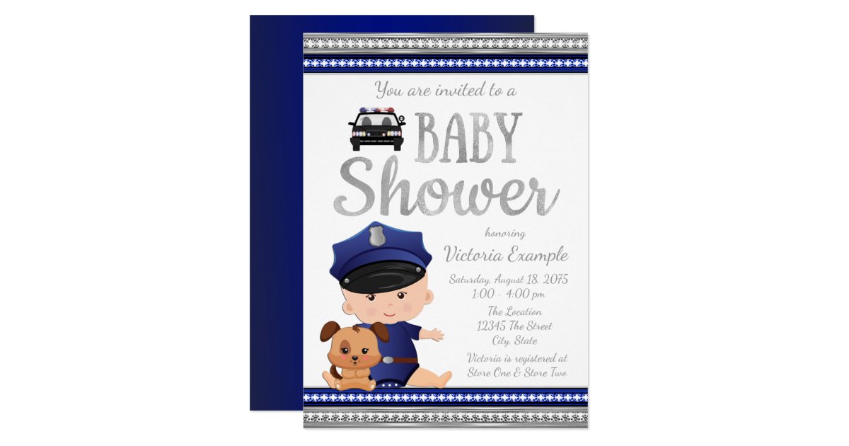 Cute Police Baby Shower Invitation | Zazzle.com