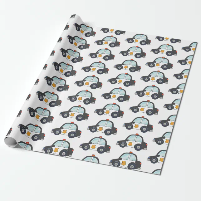 Cute Police Car Pattern Wrapping Paper | Zazzle