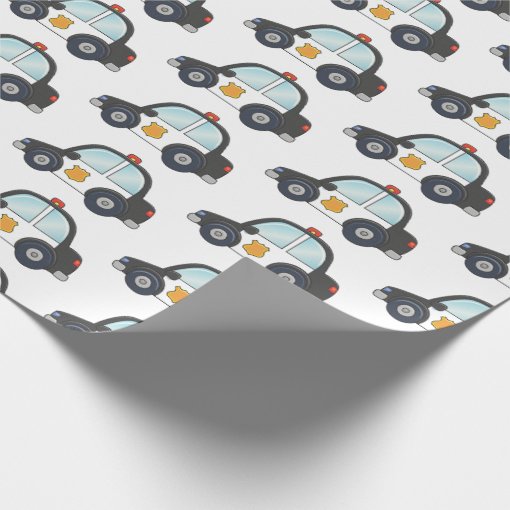 Cute Police Car Pattern Wrapping Paper | Zazzle