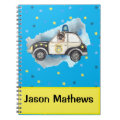 Cute Police Dog in Car Notebook | Zazzle