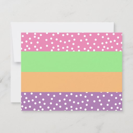 Cute Polka Dots & Pastel Frame Girly Stationery Note Card | Zazzle