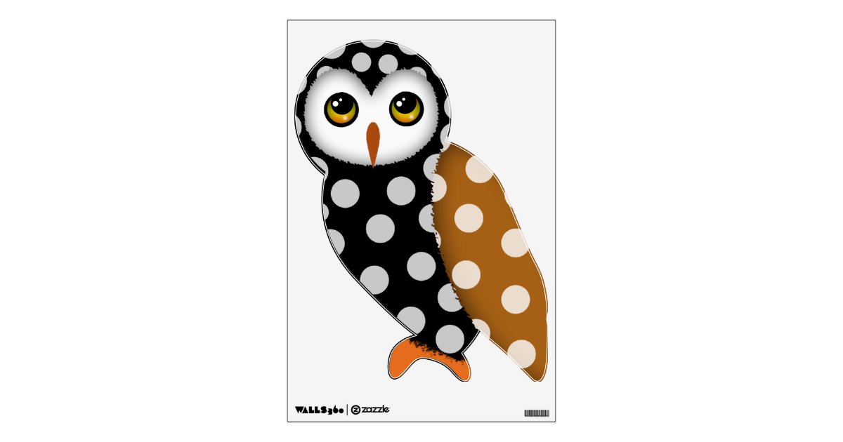 Cute Polkadot Spotted Owl Wall Decal | Zazzle