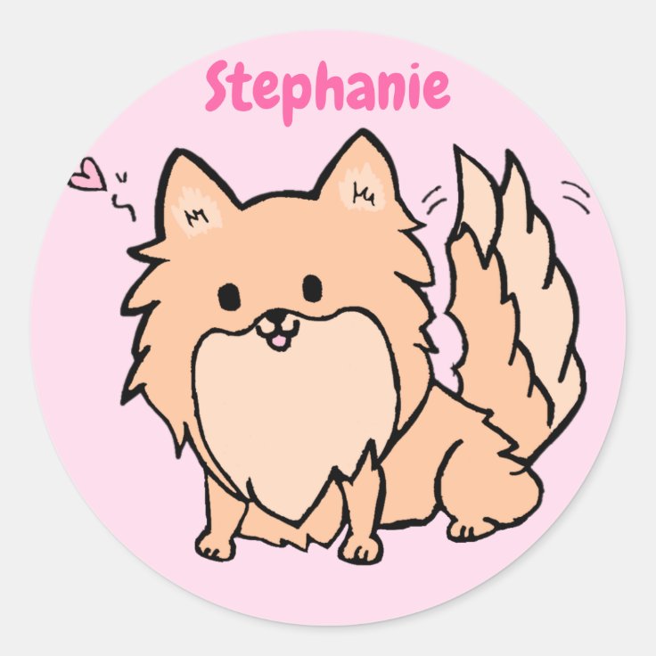Cute Pom Classic Round Sticker | Zazzle