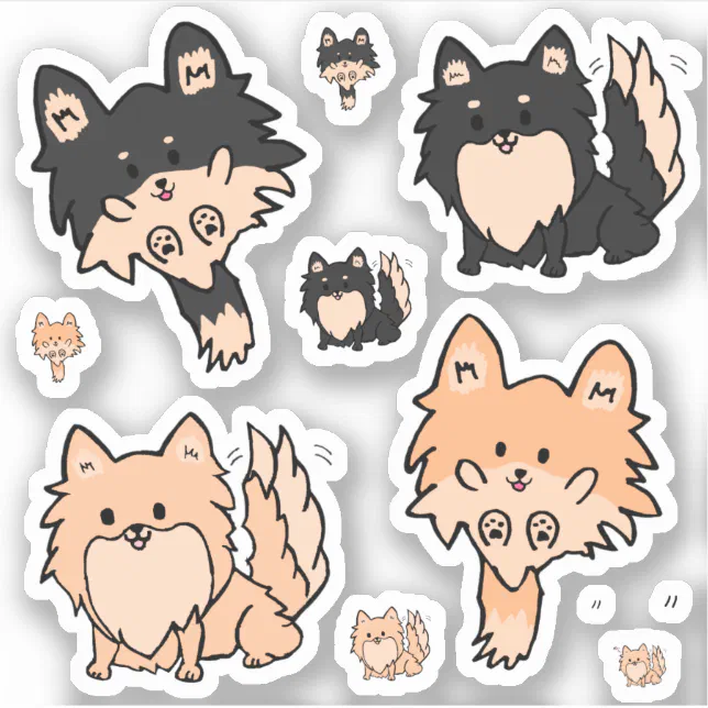 Cute Pom Mix Custom-Cut Vinyl Sticker | Zazzle