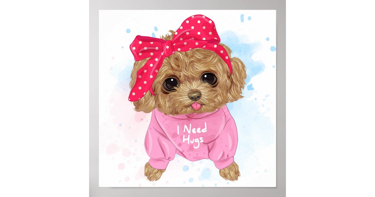 Cute Poodle Poster | Zazzle