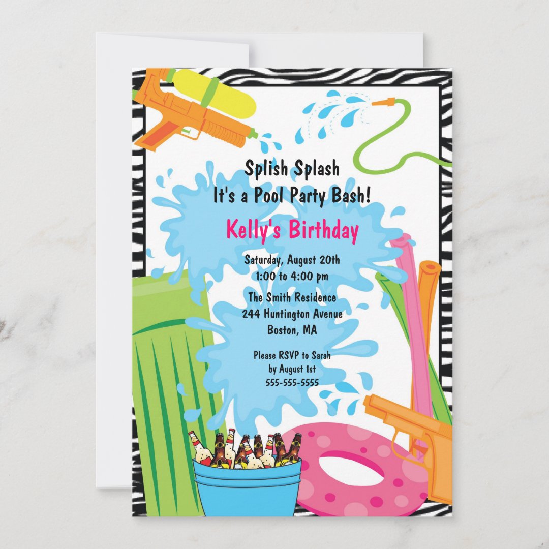Cute Pool Birthday Invitation | Zazzle