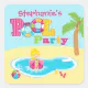 Cute pool party girls birthday party stickers | Zazzle