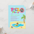 Cute pool party girls photo birthday party invite | Zazzle