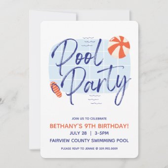 Cute Pool Party Invitation | Zazzle