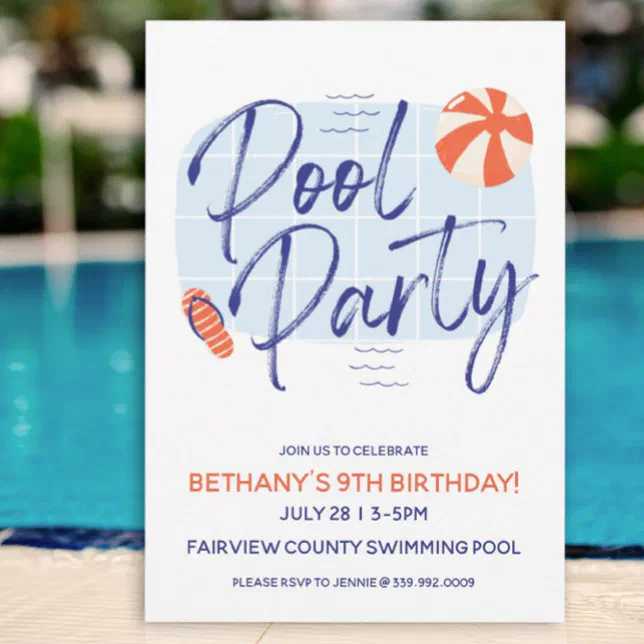 Cute Pool Party Invitation | Zazzle