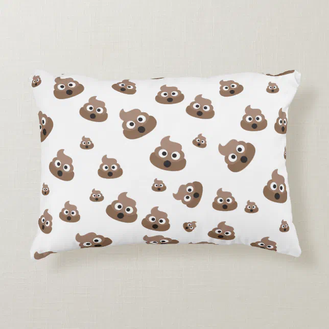 Cute Poop Emoji Pattern Decorative Pillow | Zazzle