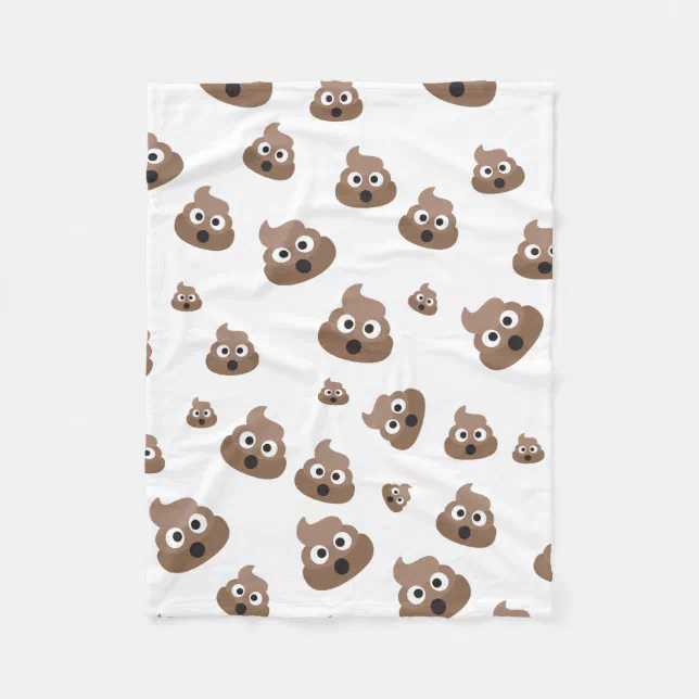 Cute Poop Emoji Pattern Fleece Blanket | Zazzle