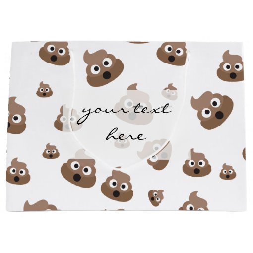 Cute Poop Emoji Pattern Large Gift Bag | Zazzle