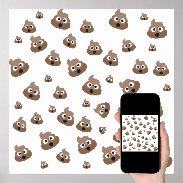 Cute Poop Emoji Pattern Poster | Zazzle