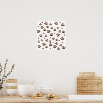 Cute Poop Emoji Pattern Poster | Zazzle