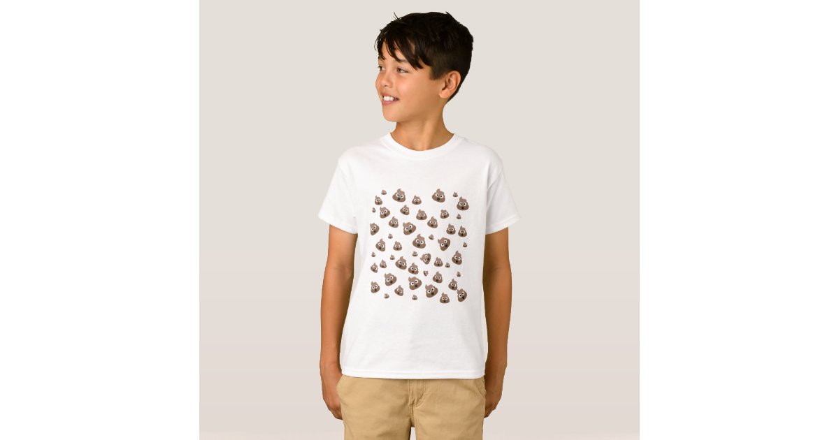Cute Poop Emoji Pattern T-Shirt | Zazzle