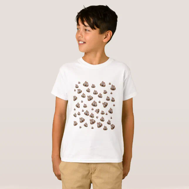 Cute Poop Emoji Pattern T-Shirt | Zazzle