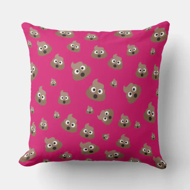 Cute Poop Emoji Pattern Throw Pillow | Zazzle