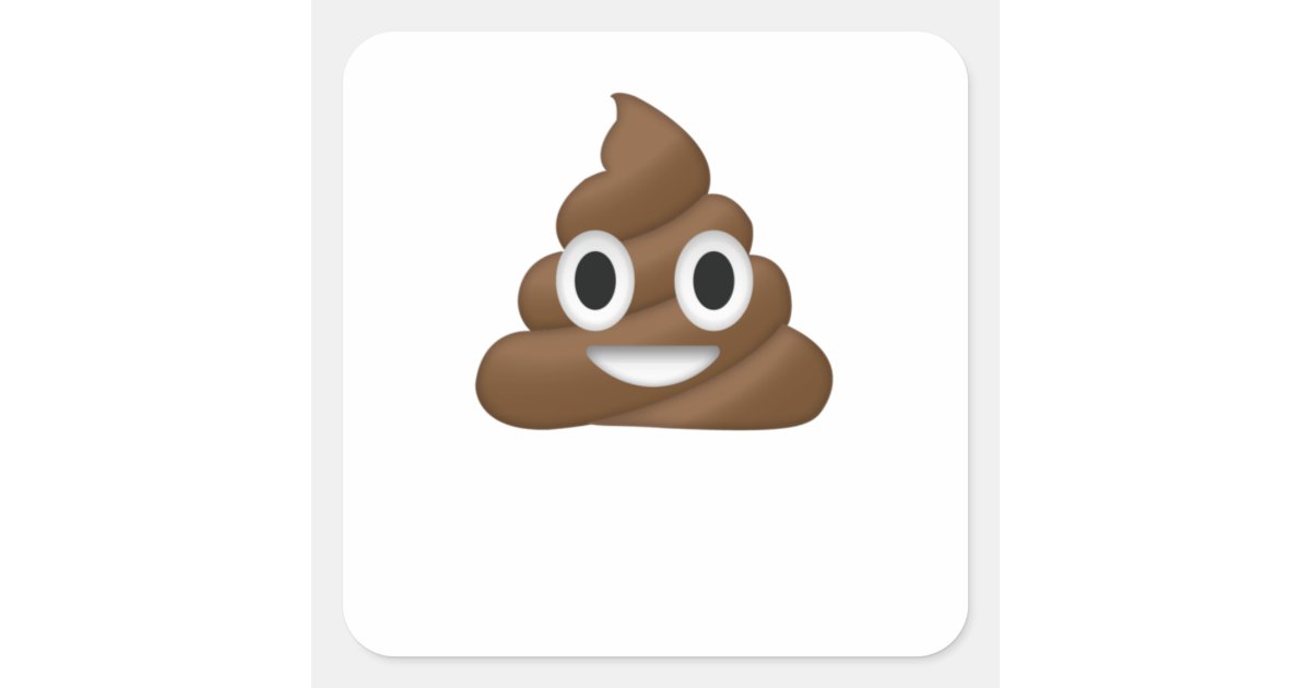 Cute Poop Emoji Square Sticker | Zazzle