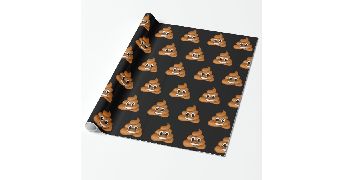 Cute poop emoji wrapping paper | Zazzle