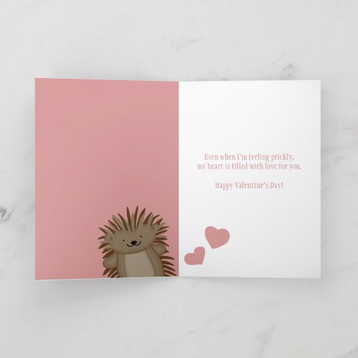Cute Porcupine Quill You Be My Valentine Card | Zazzle
