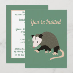 Cute Possum Illustration Custom Birthday Party Invitation | Zazzle