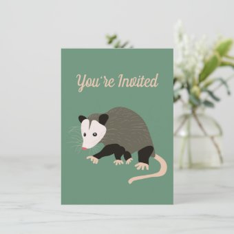 Cute Possum Illustration Custom Birthday Party Invitation | Zazzle