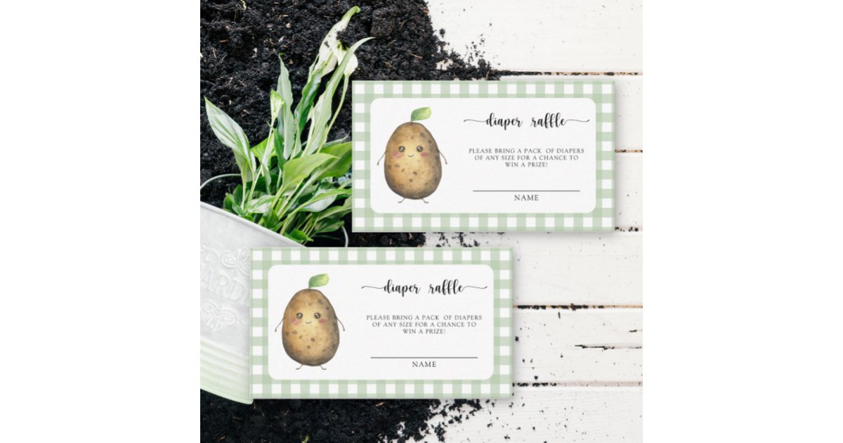 Cute potato - diaper raffle ticket enclosure card | Zazzle